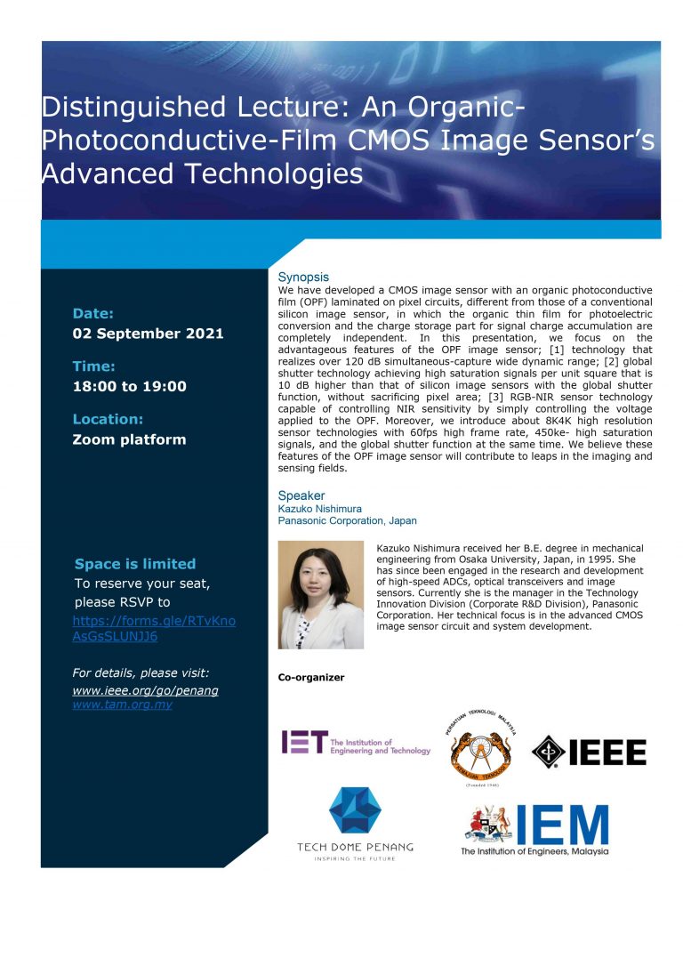IEEE Distinguished Lecture: An Organic-Photoconductive-Film CMOS Image Sensor’s Advanced ...