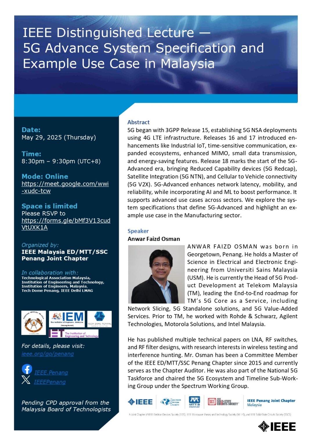 IEEE Distinguished Lecture – 5G Advance System Specification and ...